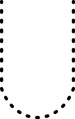 Tracing alphabet letter u prewriting dotted line Vector Image