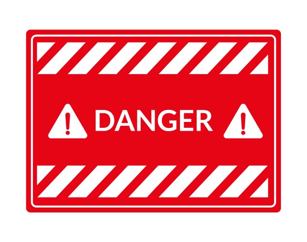 Danger warning board icon caution and dangerous Vector Image