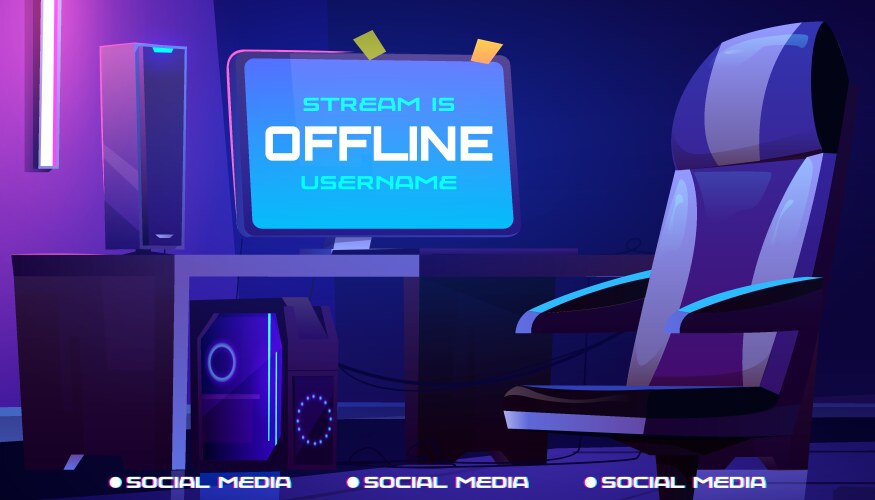 Green live stream overlay design with offline Vector Image