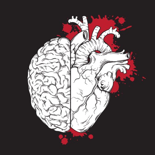 Puppet masters hand controls human heart isolated Vector Image