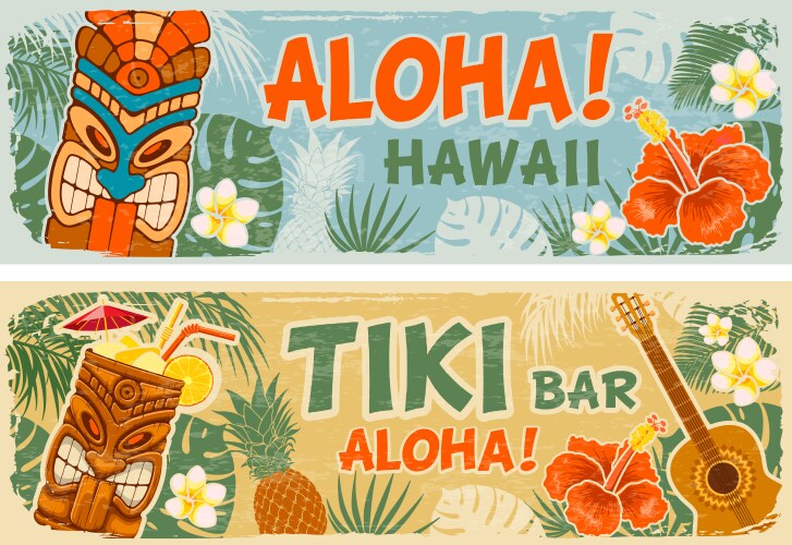 Vintage hawaiian postcard Royalty Free Vector Image