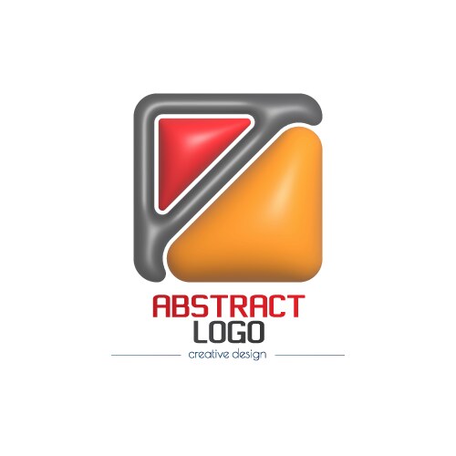 Geometric 3d logo a template for brand id Vector Image