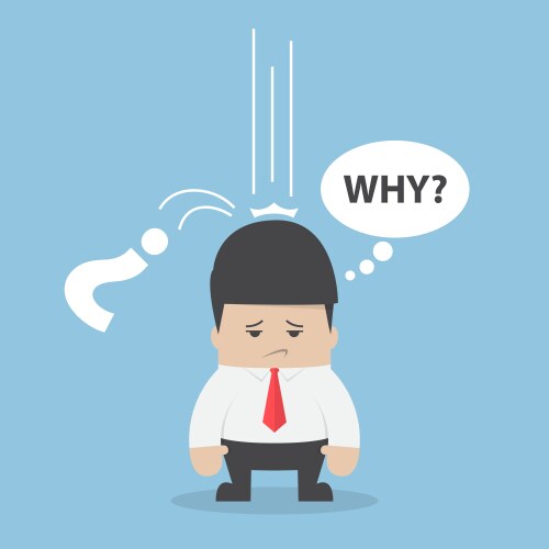 Businessman thinking question mark ponder problem Vector Image