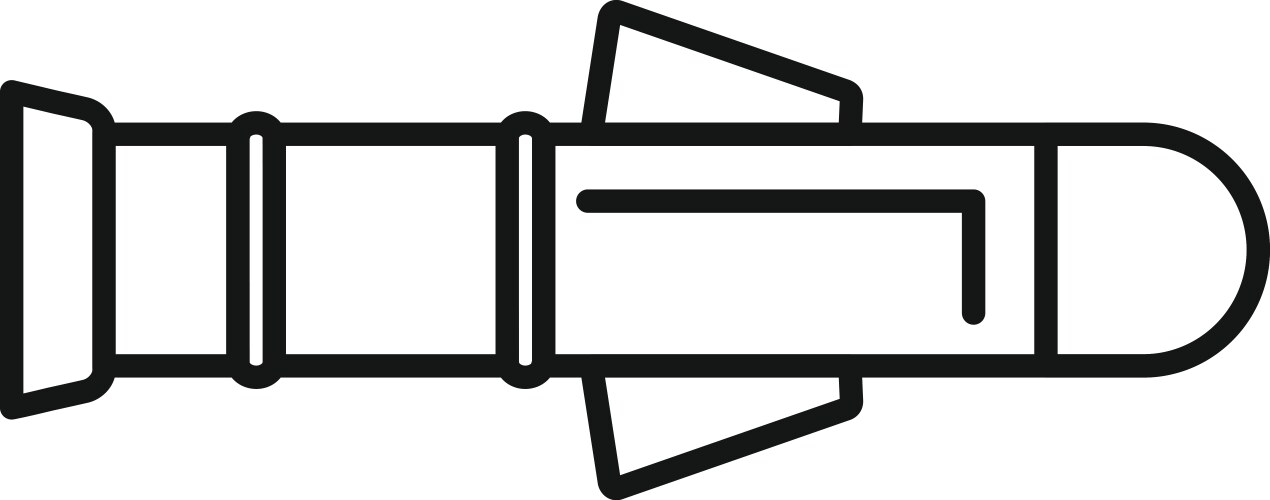 Military rocket missile weapon bomb delivering Vector Image