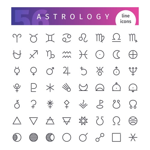 Zodiac signs horoscope symbols astrology icons Vector Image