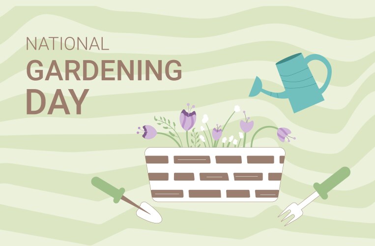National gardening day background banner Vector Image