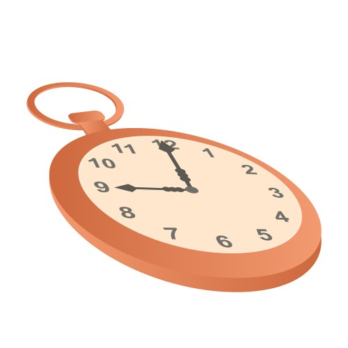 Pendulum clock in flat design vintage classic Vector Image