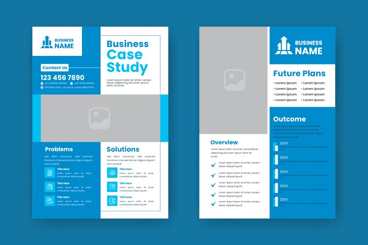Business case study layout flyer Royalty Free Vector Image