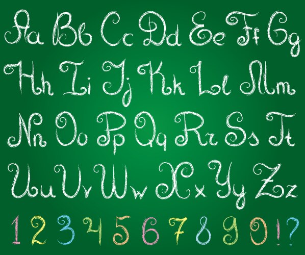 Chalkboard Alphabet Letters Royalty Free Vector Image