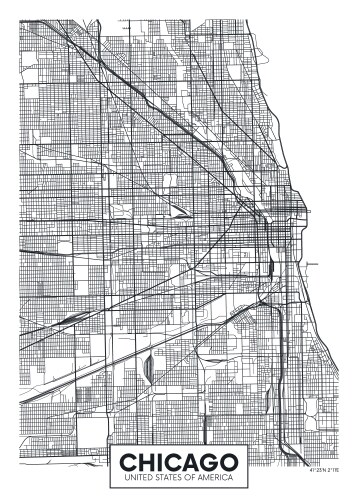 City of Chicago Street Map Vector Images (66)