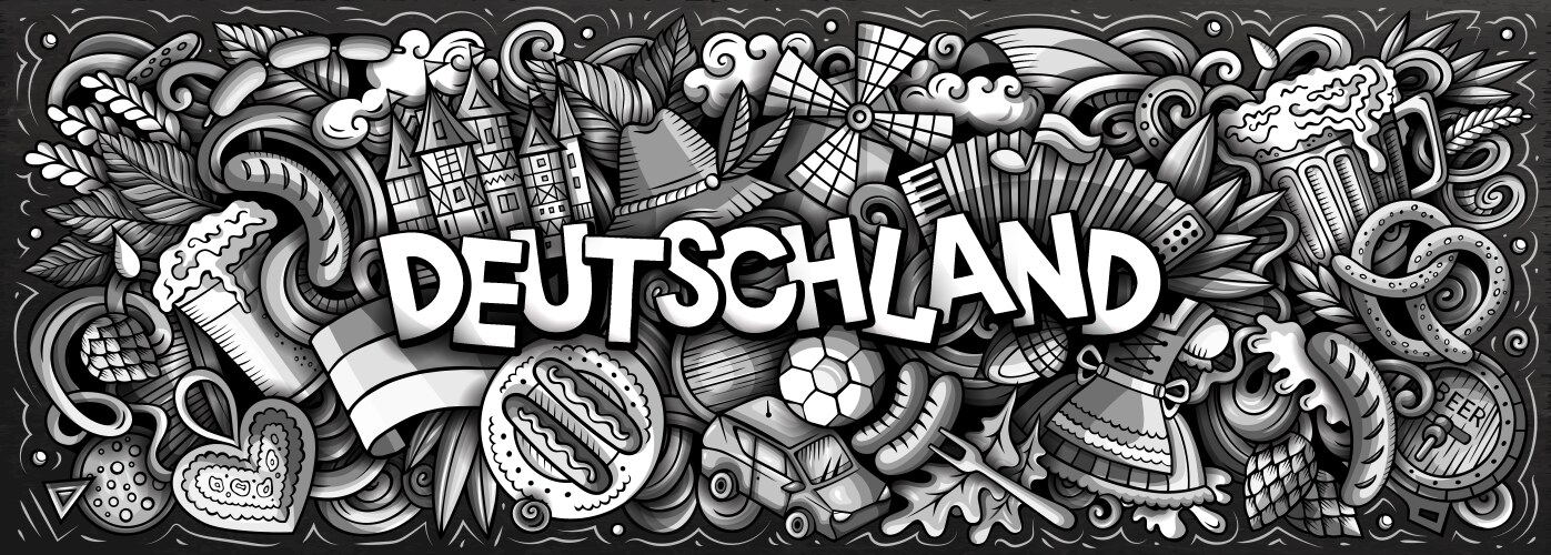 Germany deutschland cartoon doodles Royalty Free Vector