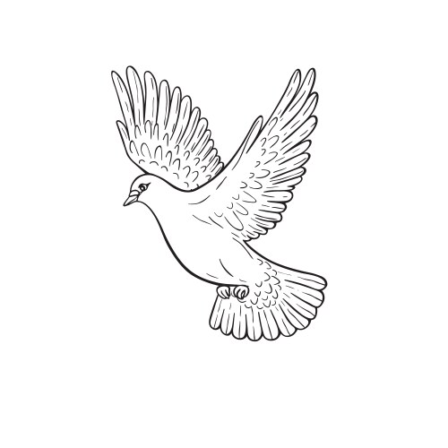 Symbol of the flying pigeon Royalty Free Vector Image