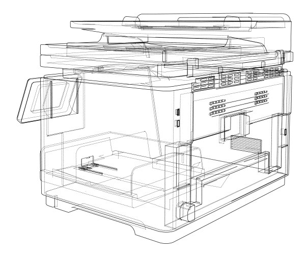 Crying printer mascot cartoon style Royalty Free Vector