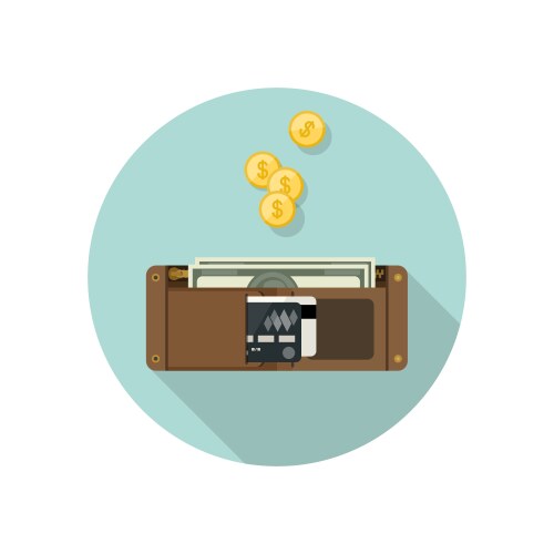 Send money icon cash wallet sign Royalty Free Vector Image