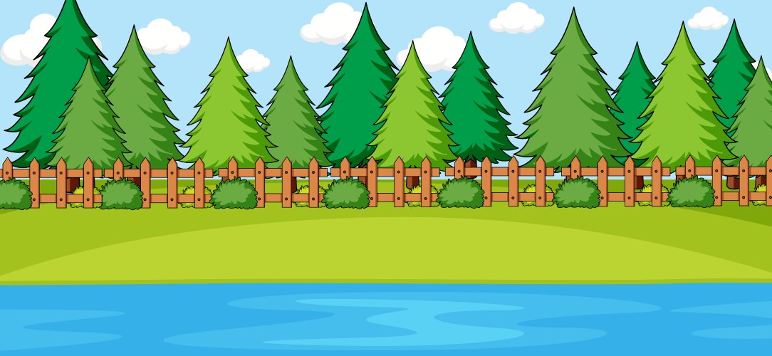 Empty stone boards in the river template Vector Image