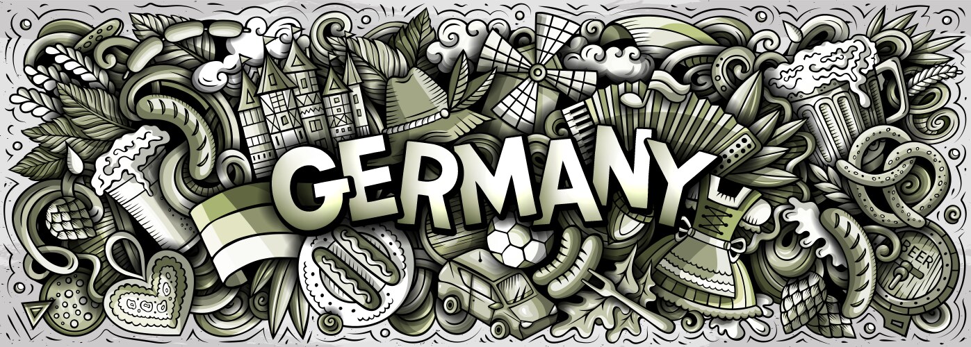 Germany hand drawn cartoon doodles Royalty Free Vector Image