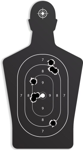 Target with bullet hole Royalty Free Vector Image
