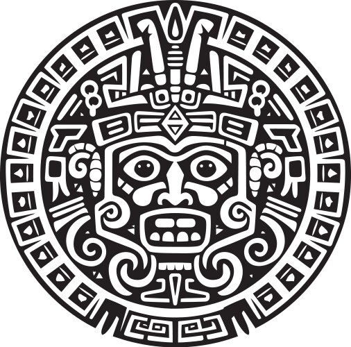 Timeless aztec symbols revived antique drawing Vector Image