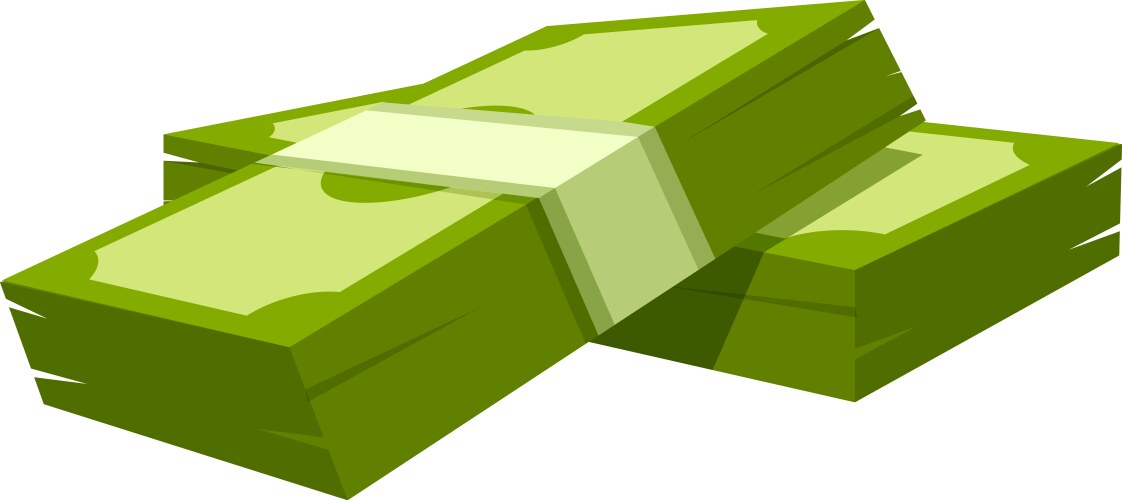 Big stack of cash money increasing wealth Vector Image