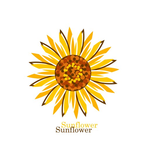 Yellow sunflower icon design Royalty Free Vector Image