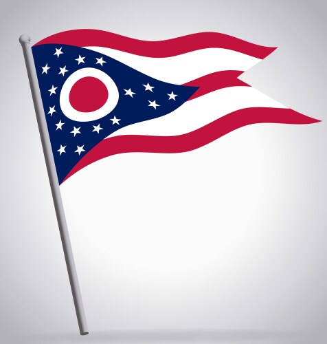 State ohio flag waving Royalty Free Vector Image