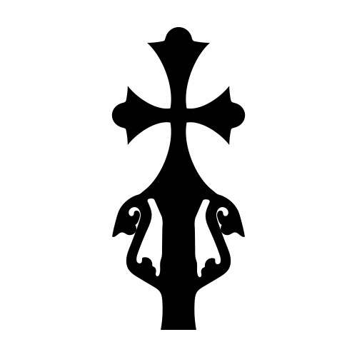 Christian hand cross with circle unique form Vector Image