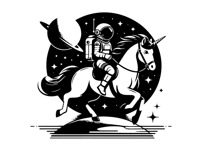 Astronaut riding a cow Royalty Free Vector Image