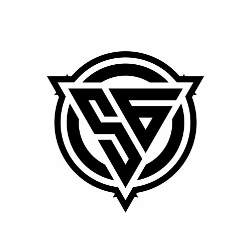 Sg logo monogram with triangle shape and circle Vector Image