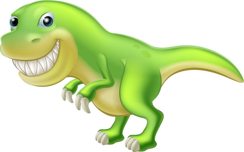 Green t-rex running alone Royalty Free Vector Image