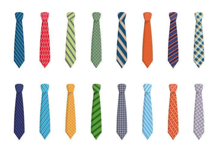 Set of tied striped colored silk and bow ties Vector Image