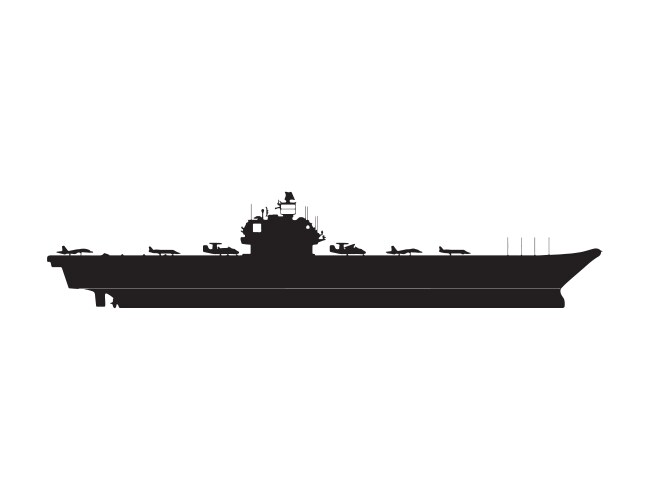 Aircraft carrier silhouette art Royalty Free Vector Image