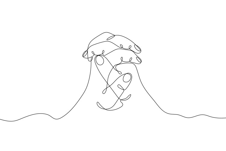 Single line drawn hand gestures minimalistic Vector Image