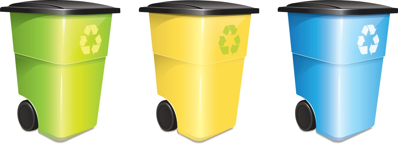 Plastic containers for garbage of different types Vector Image