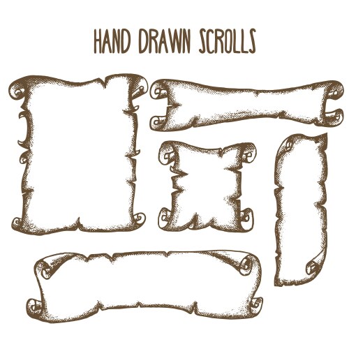 Hand-drawn scrolls Royalty Free Vector Image - VectorStock