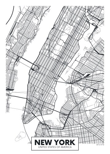 Map of new york Royalty Free Vector Image - VectorStock