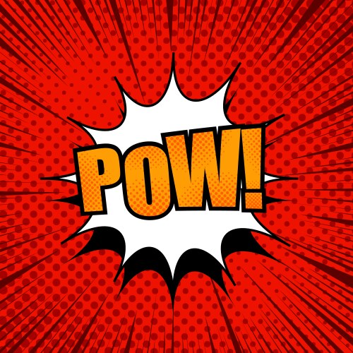 Pow comic lettering cartoon Royalty Free Vector Image
