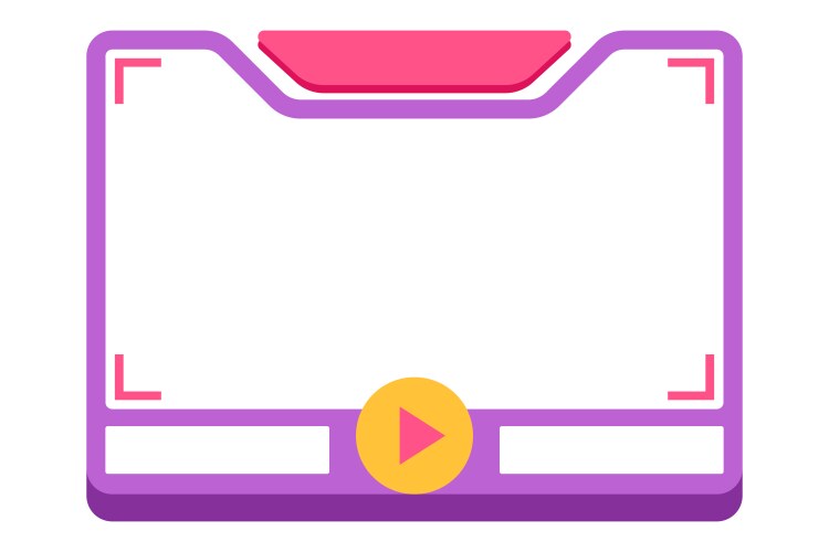 Video frame sticker template design Royalty Free Vector