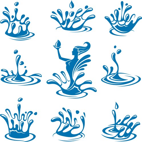 Water drops icons Royalty Free Vector Image - VectorStock