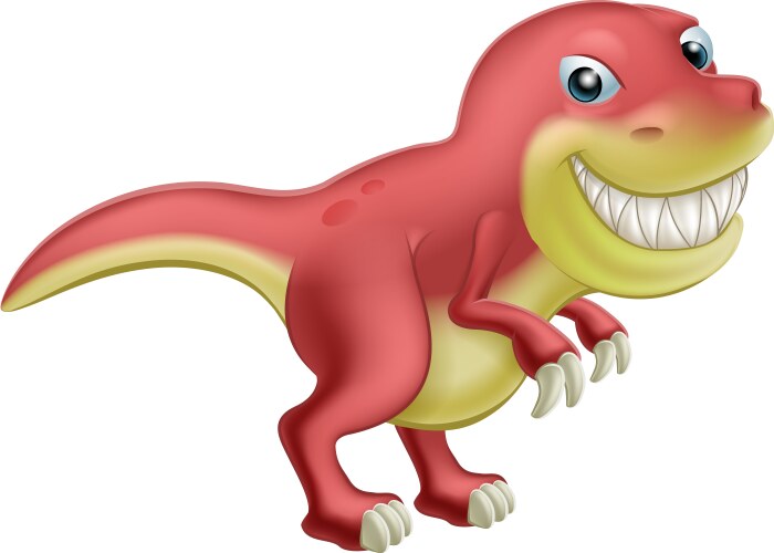 Brown dinosaur with happy face Royalty Free Vector Image