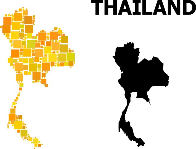 Gold map of thailand Royalty Free Vector Image