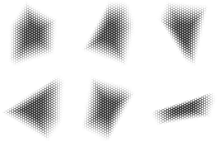 Halftone triangle pattern reprographic technique Vector Image