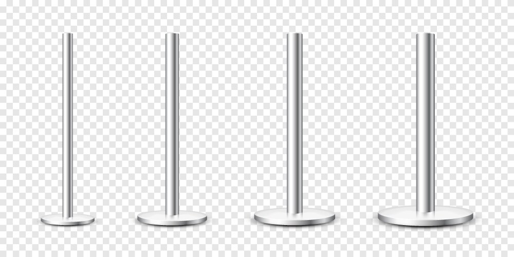 Realistic metal poles collection isolated Vector Image