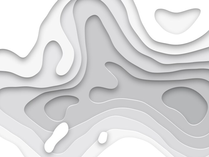 Monochrome grey paper cut flyer template Vector Image