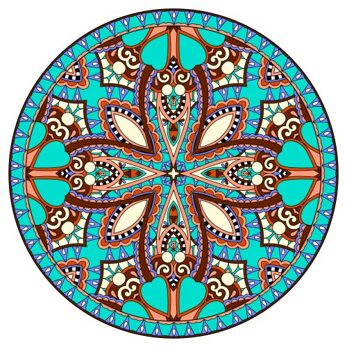 Decorative design of circle dish template Vector Image