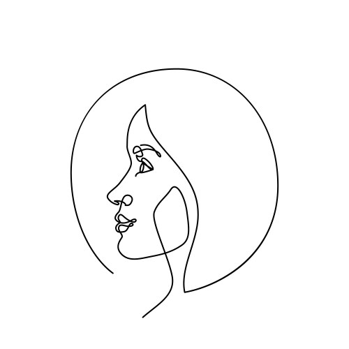 Hand drawn profile portrait stylish young lady Vector Image