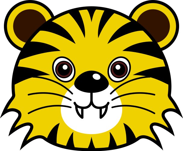 Simple cartoon of a cute tiger Royalty Free Vector Image