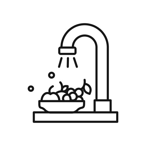 Fruits washing icon linear logo mark in black Vector Image