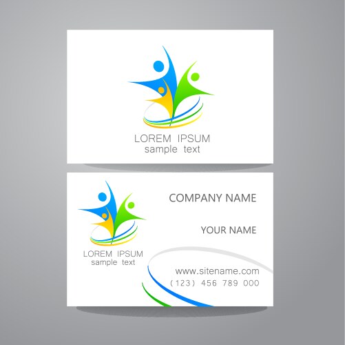 Business visit card template with logo - concept Vector Image
