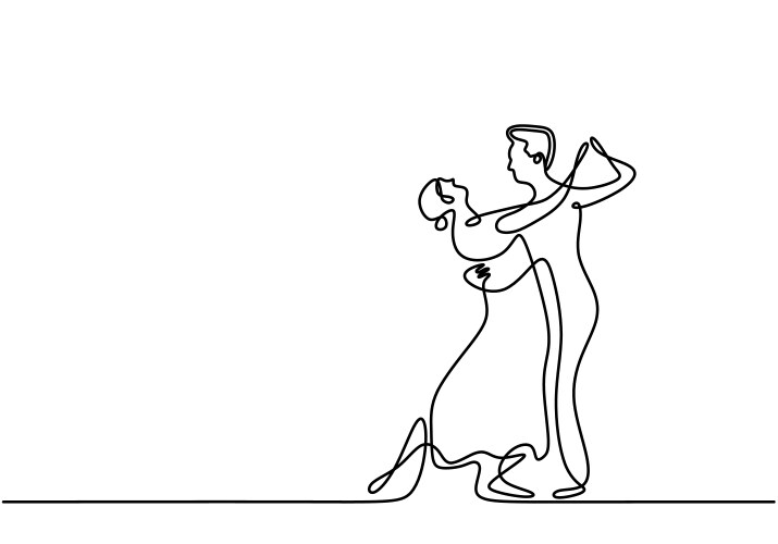 Continuous line drawing of dancing woman Vector Image