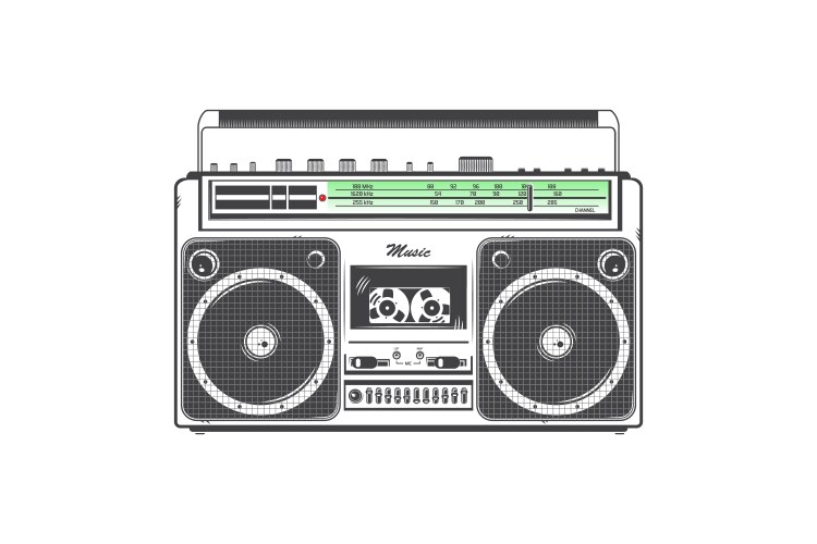 Retro ghetto blaster Royalty Free Vector Image